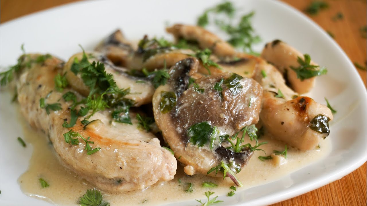 Poitrines de Poulet aux Champignons et Sauce Crémeuse au Monsieur ...